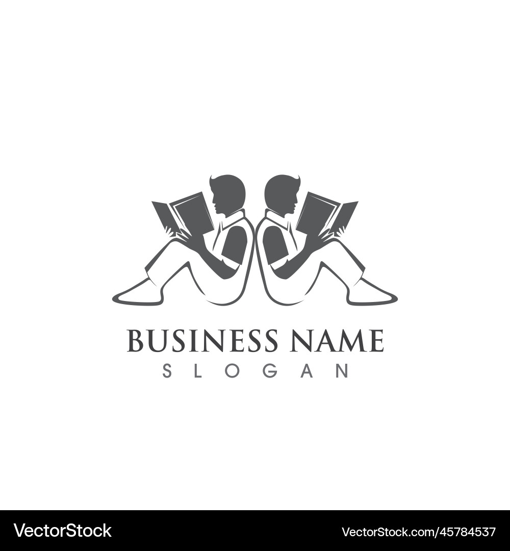 Book reading logo and symbol image Royalty Free Vector Image