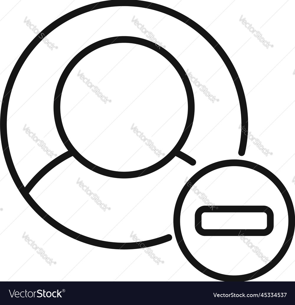 Delete user icon outline sign profile Royalty Free Vector Delete user icon outline sign profile Royalty Free Vector