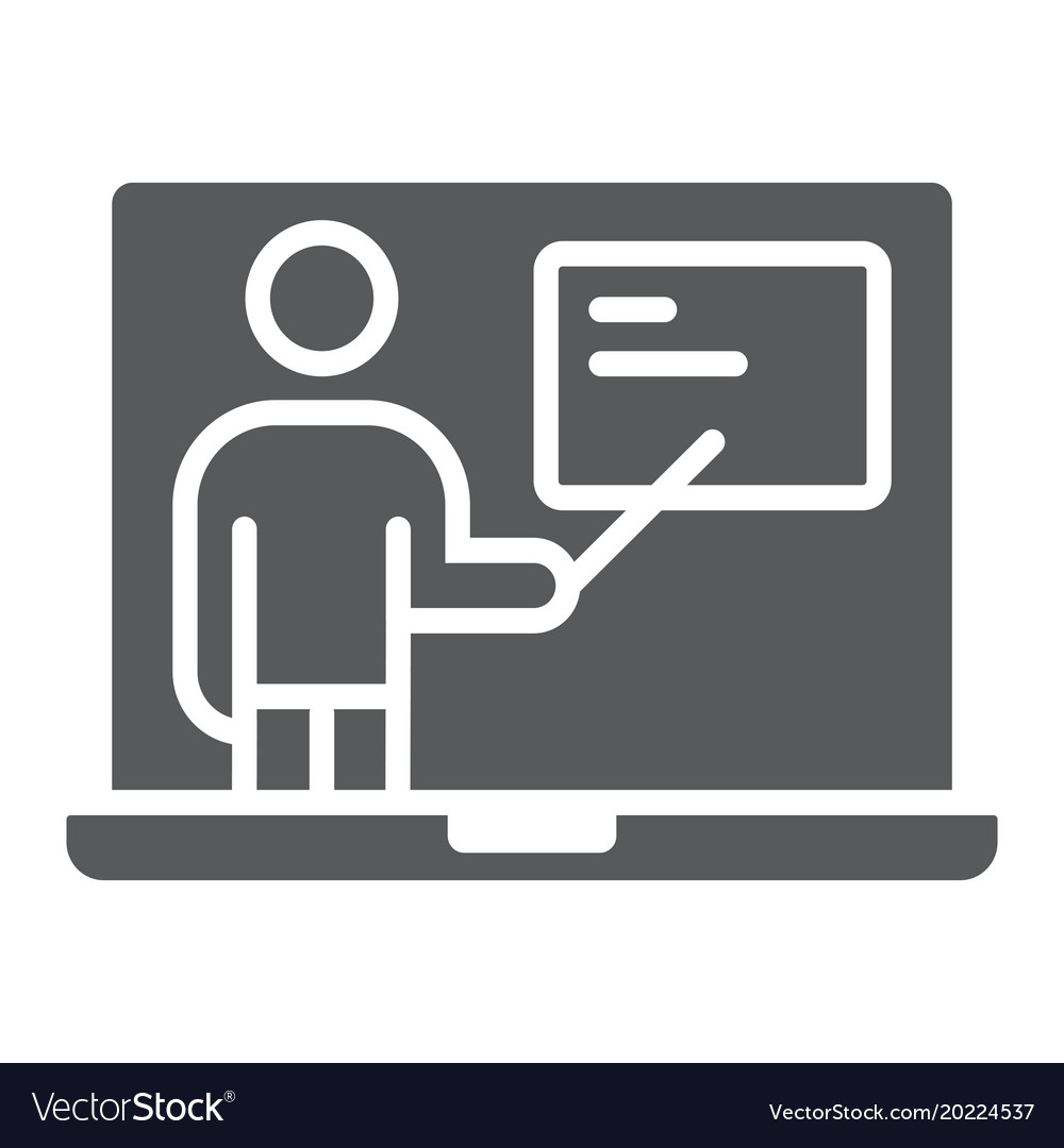 Distance education glyph icon e learning Vector Image