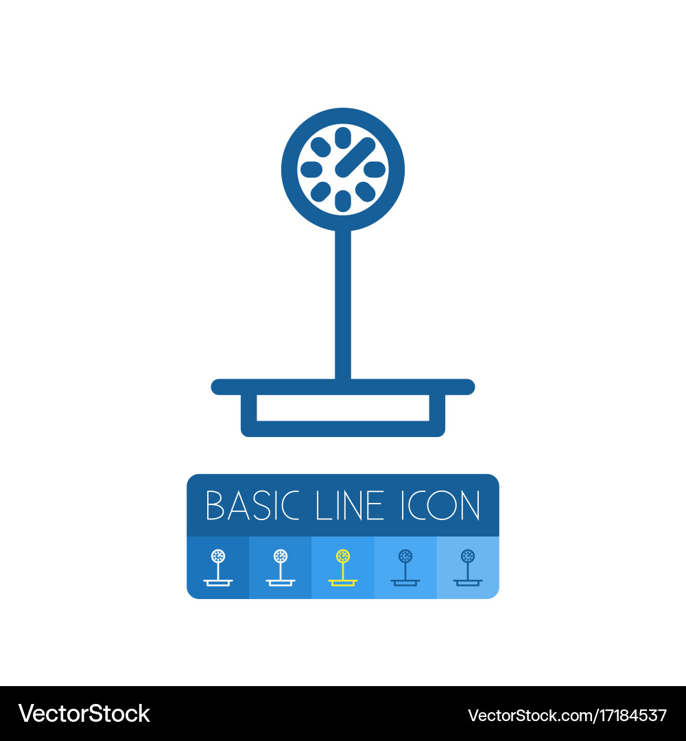 Isolated weighing outline measurement Royalty Free Vector