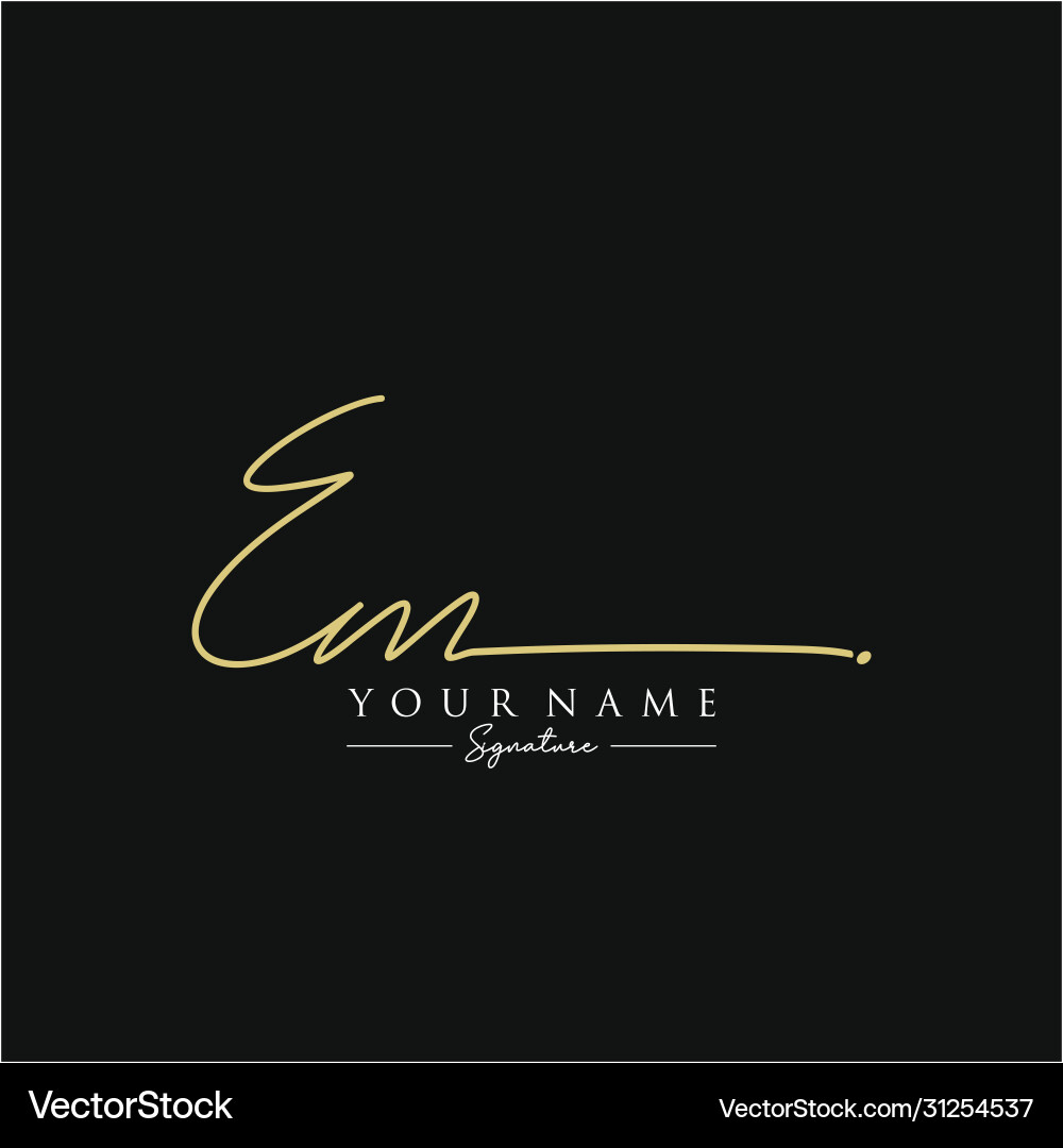 Letter em signature logo template Royalty Free Vector Image