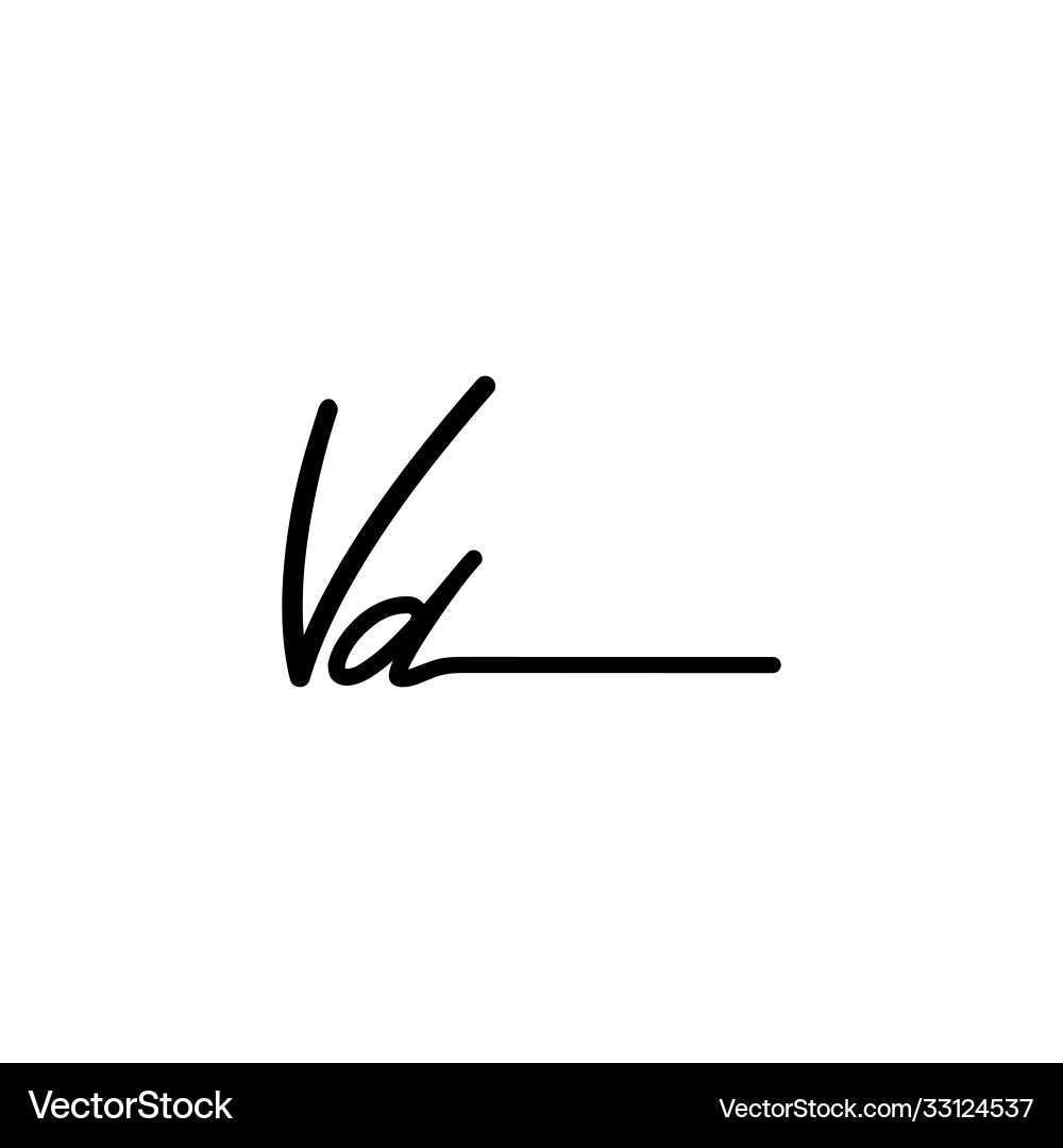 Letter vd signature logo template Royalty Free Vector Image