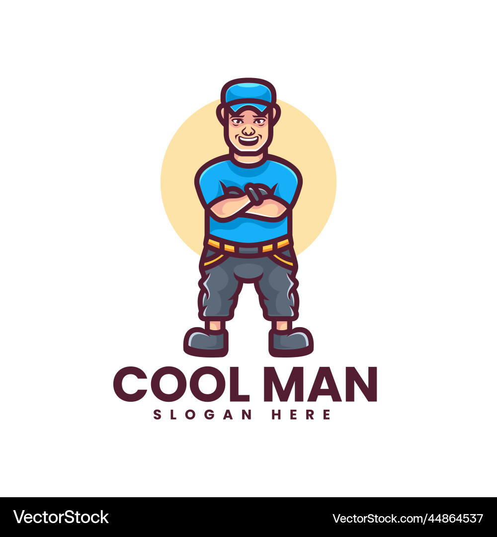 Logo cool man mascot cartoon style Royalty Free Vector Image