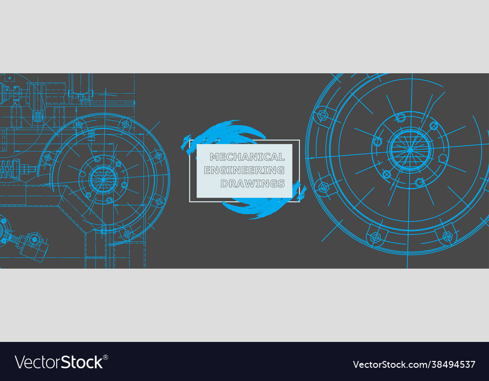 Mechanical engineering drawing Royalty Free Vector Image