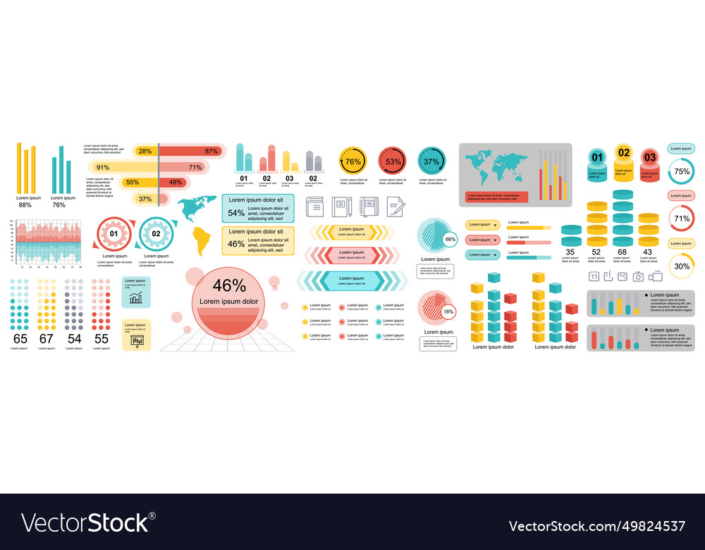 Mega set of infographic elements data Royalty Free Vector