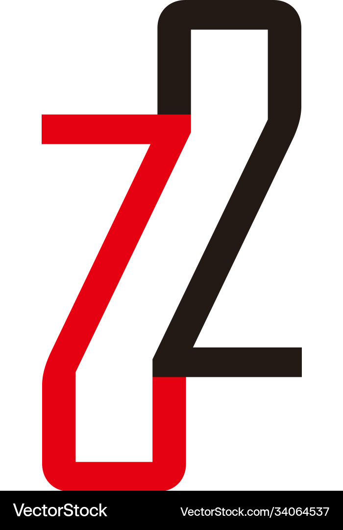 Number 72 symbol simple geometric line logo Vector Image