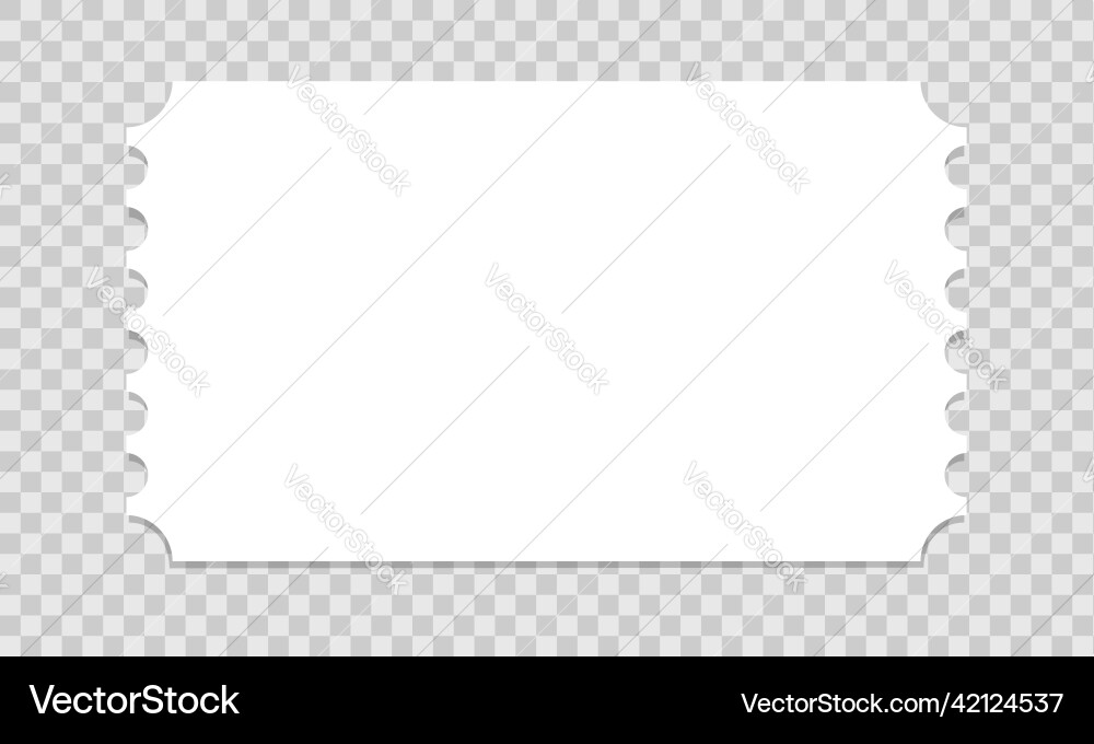 Paper lottery or entry ticket mockup blank Vector Image