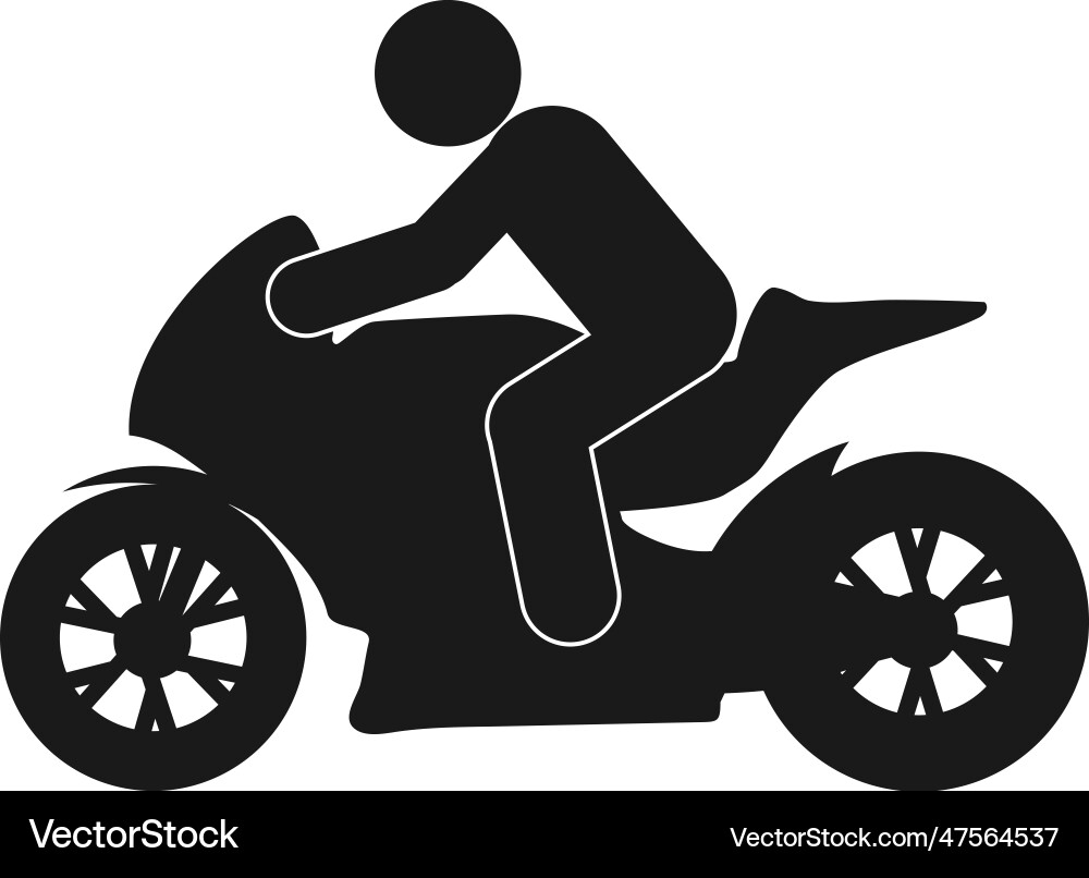 Person riding motorcycle icon Royalty Free Vector Image