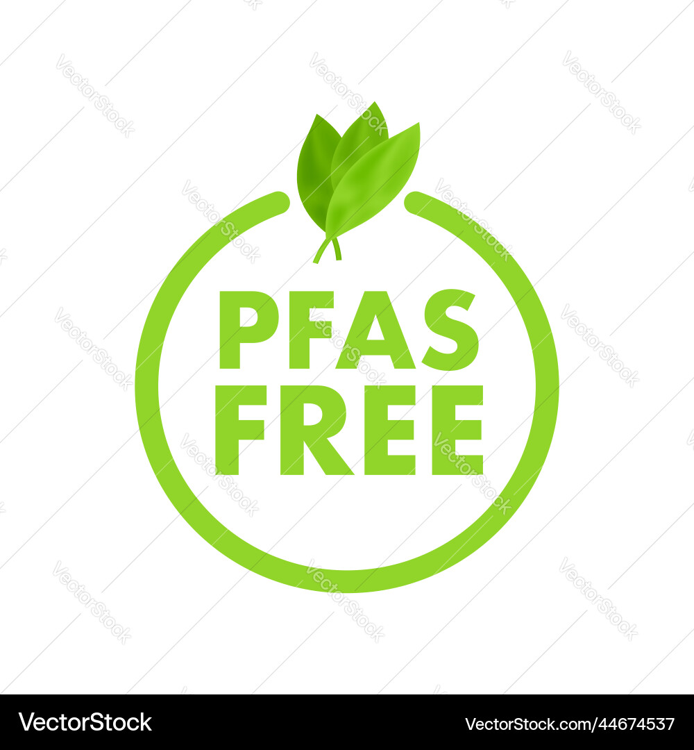 PFAS Free Label Banner Icon Royalty Free Vector Image