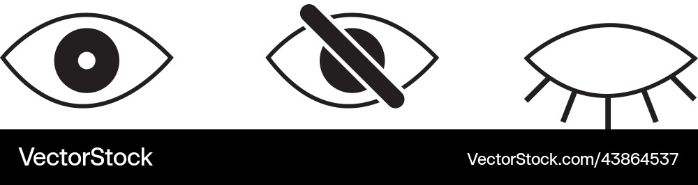 Privacy icon abstract eye crossed and closed Vector Image