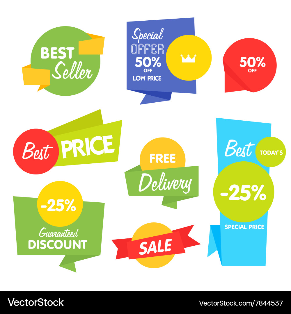 Sale sticker collection on white background Vector Image