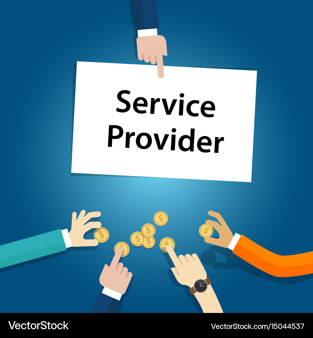 Service provider user customer pay fees for the Vector Image