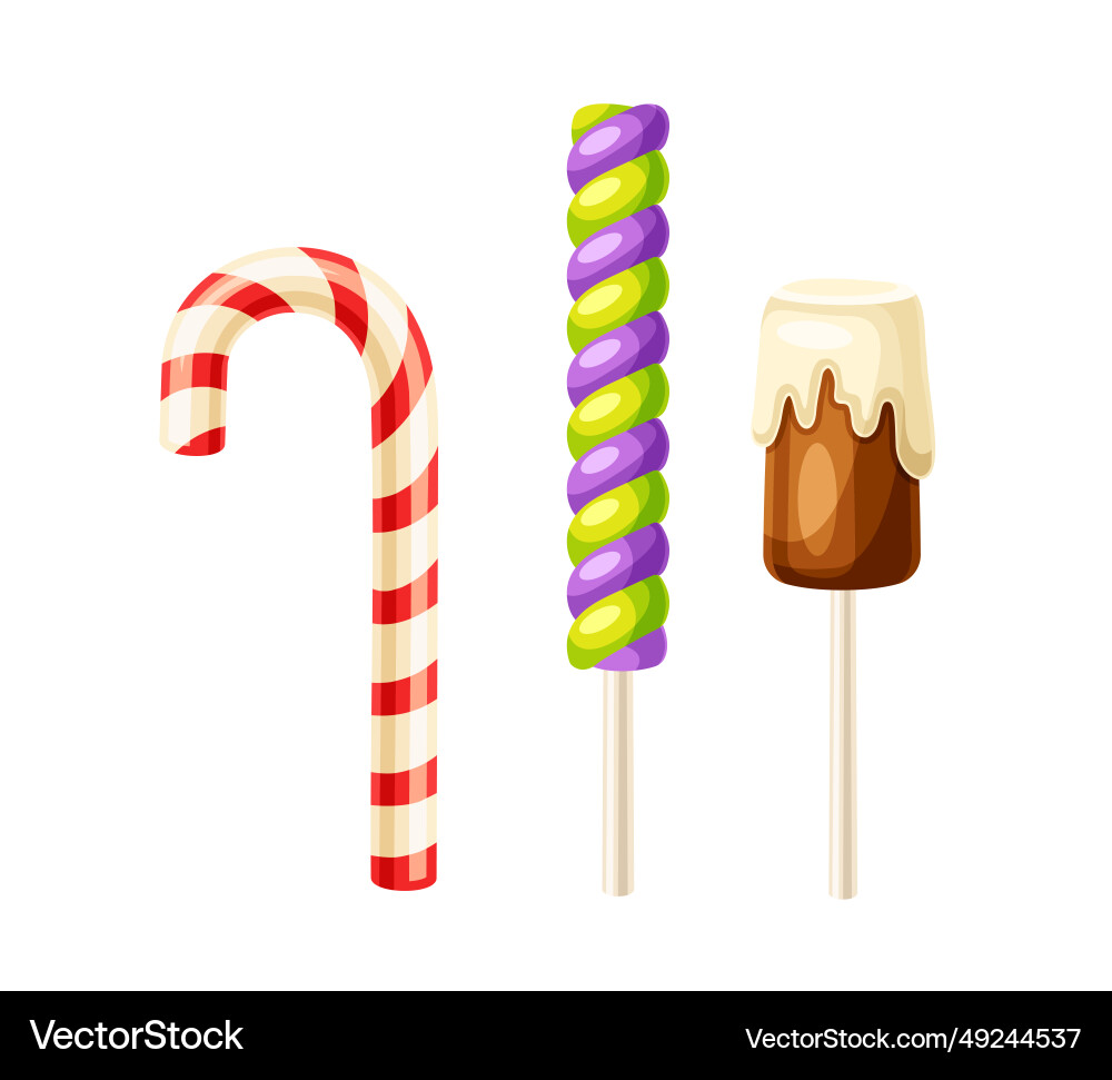 Set of various candies Royalty Free Vector Image