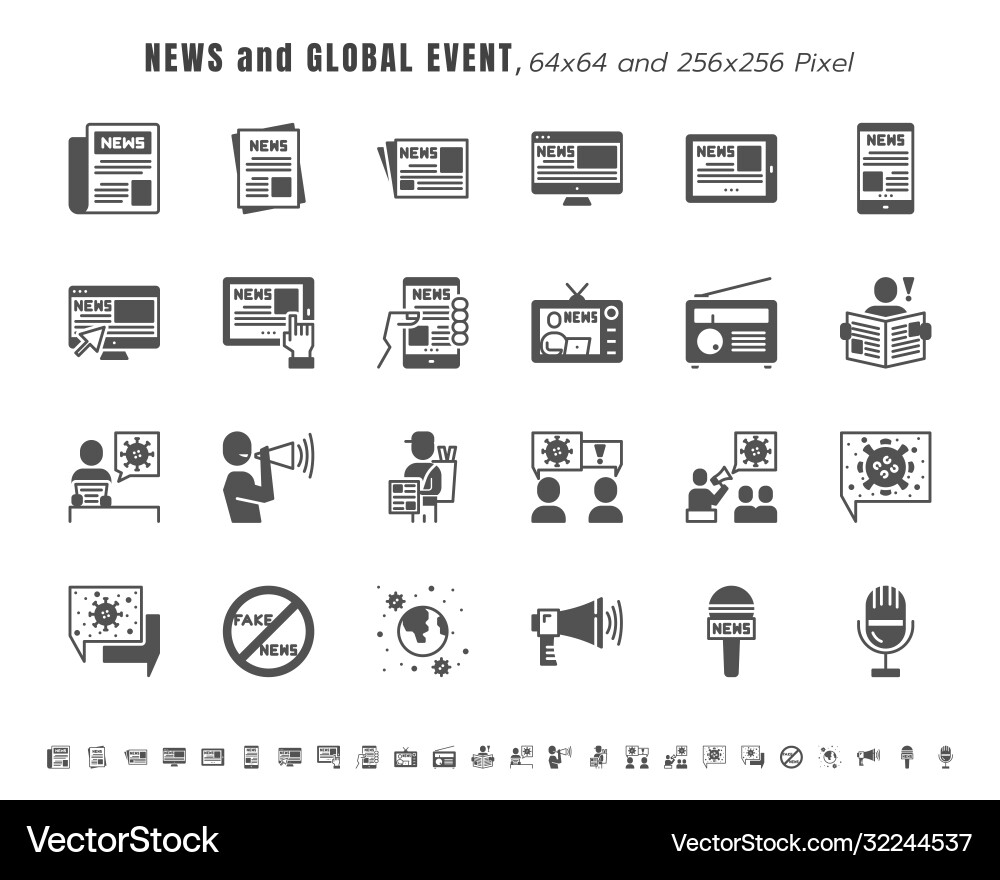 Simple set news and global event Royalty Free Vector Image