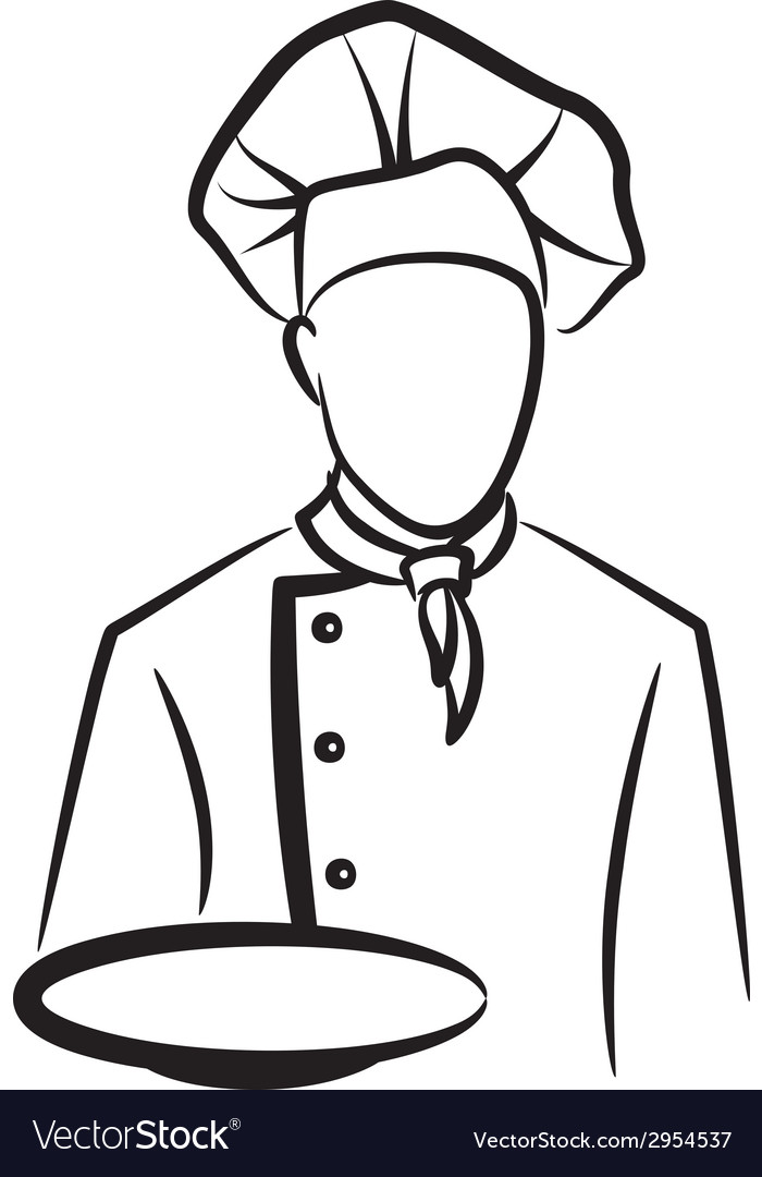 Simple with a chef Royalty Free Vector Image - VectorStock