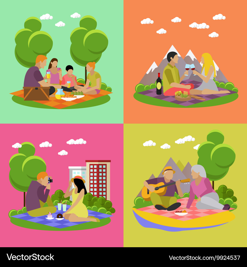 Summer recreation Family Royalty Free Vector Image