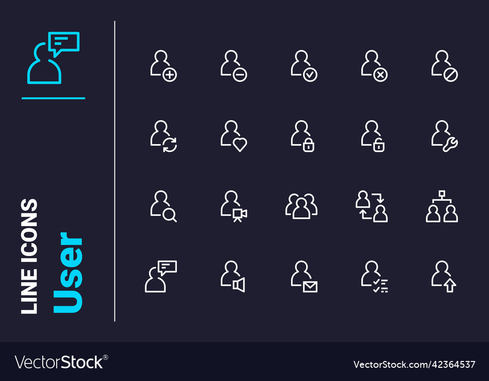User simple icons set Royalty Free Vector Image