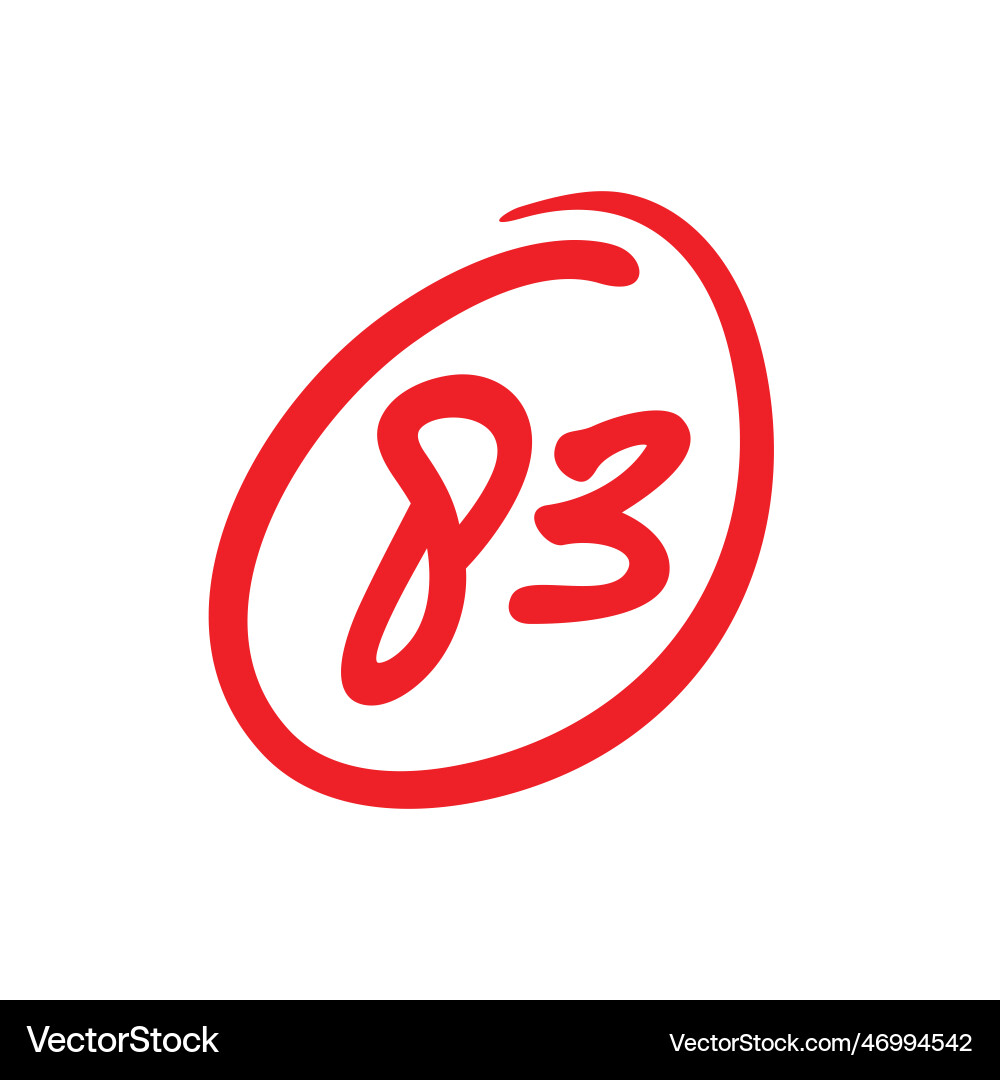 83 points test results eighty three Royalty Free Vector
