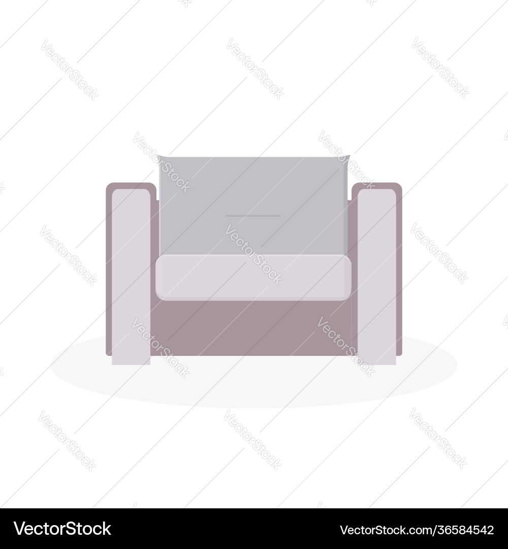 A cozy violet chair an interior item flat Vector Image