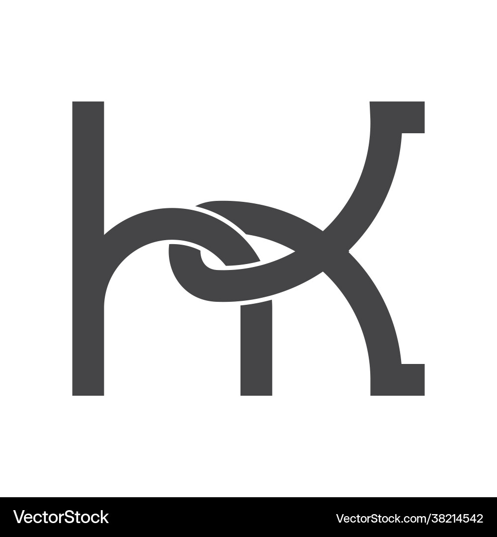 Alphabet initials logo hk kh k and h Royalty Free Vector