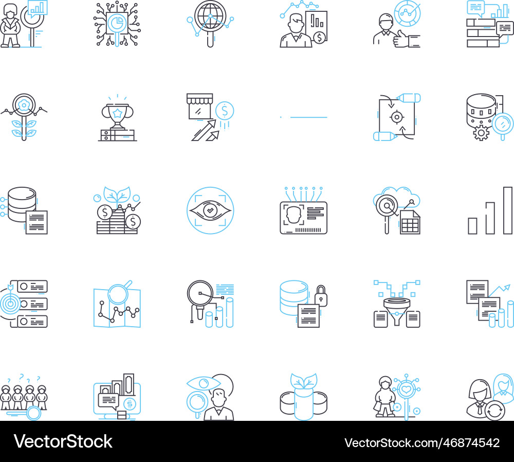 Appraisal linear icons set valuation assessment Vector Image