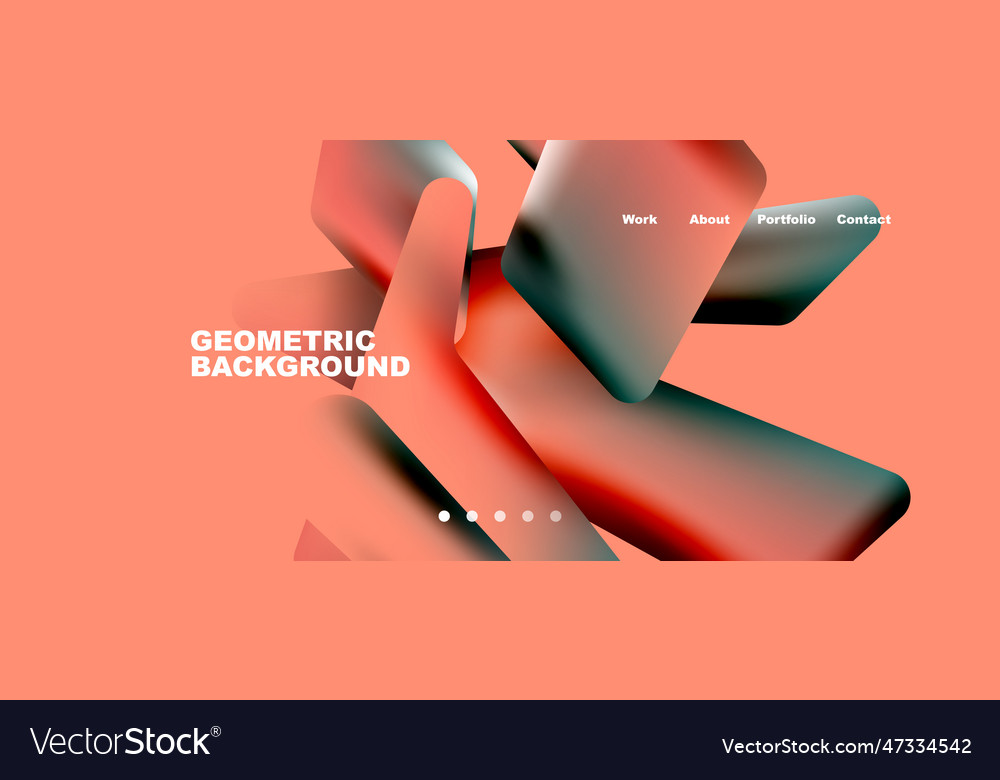 Colorful geometric background landing page Vector Image