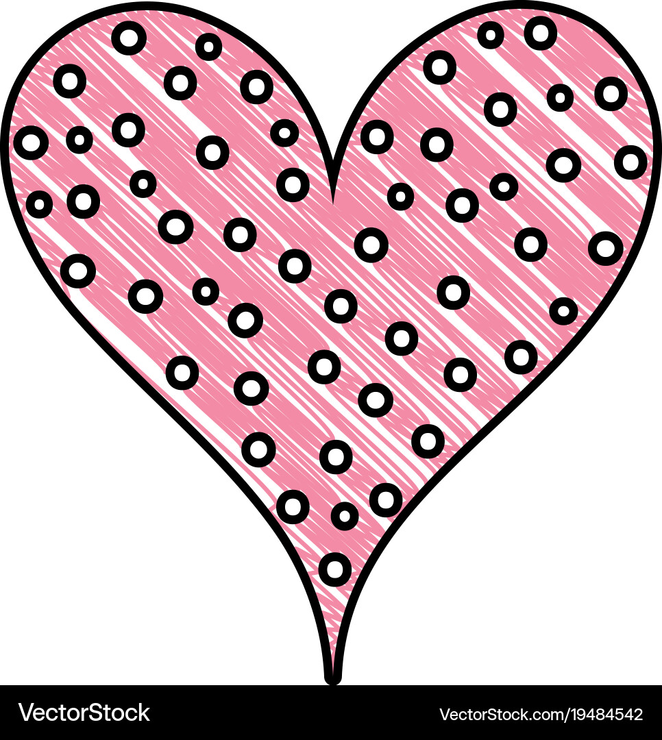 Grated heart love with points design decoration Vector Image