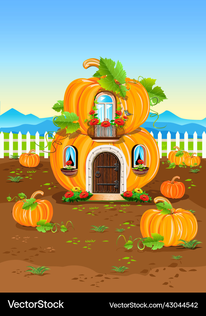 House of pumpkin Royalty Free Vector Image - VectorStock