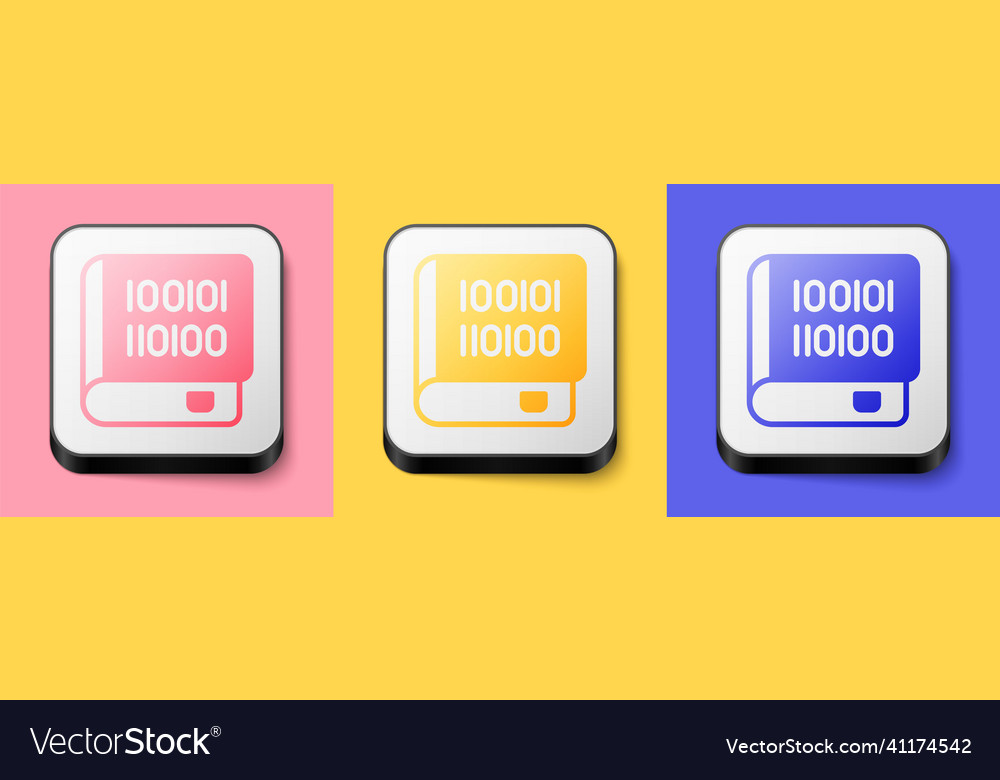 Isometric books about programming icon isolated Vector Image