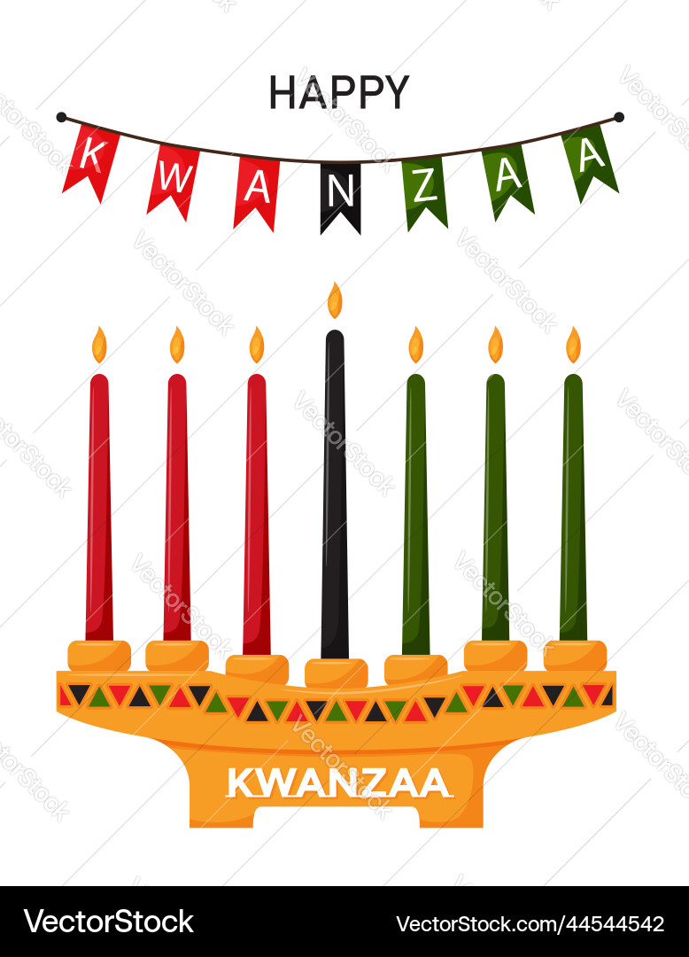Kinara candlestick with traditional kwanzaa Vector Image