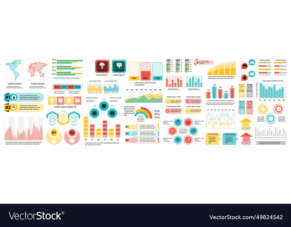 Mega set of infographic elements data Royalty Free Vector