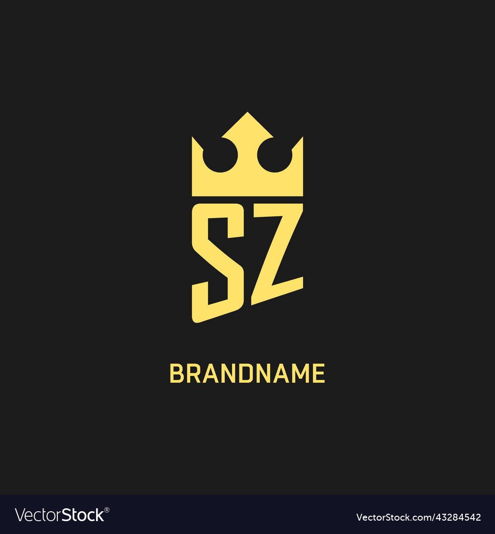 Monogram sz logo shield crown shape elegant Vector Image Monogram sz logo shield crown shape elegant Vector Image