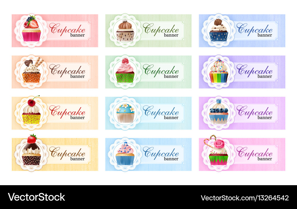Set of sweet banners Royalty Free Vector Image