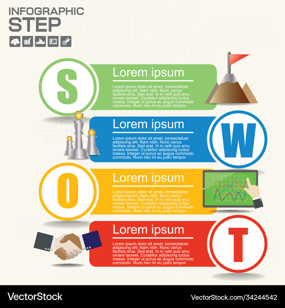 Swot analysis business infographics design Vector Image