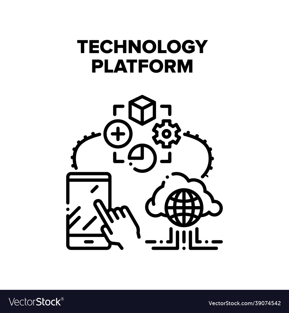 Technology platform concept Royalty Free Vector Image