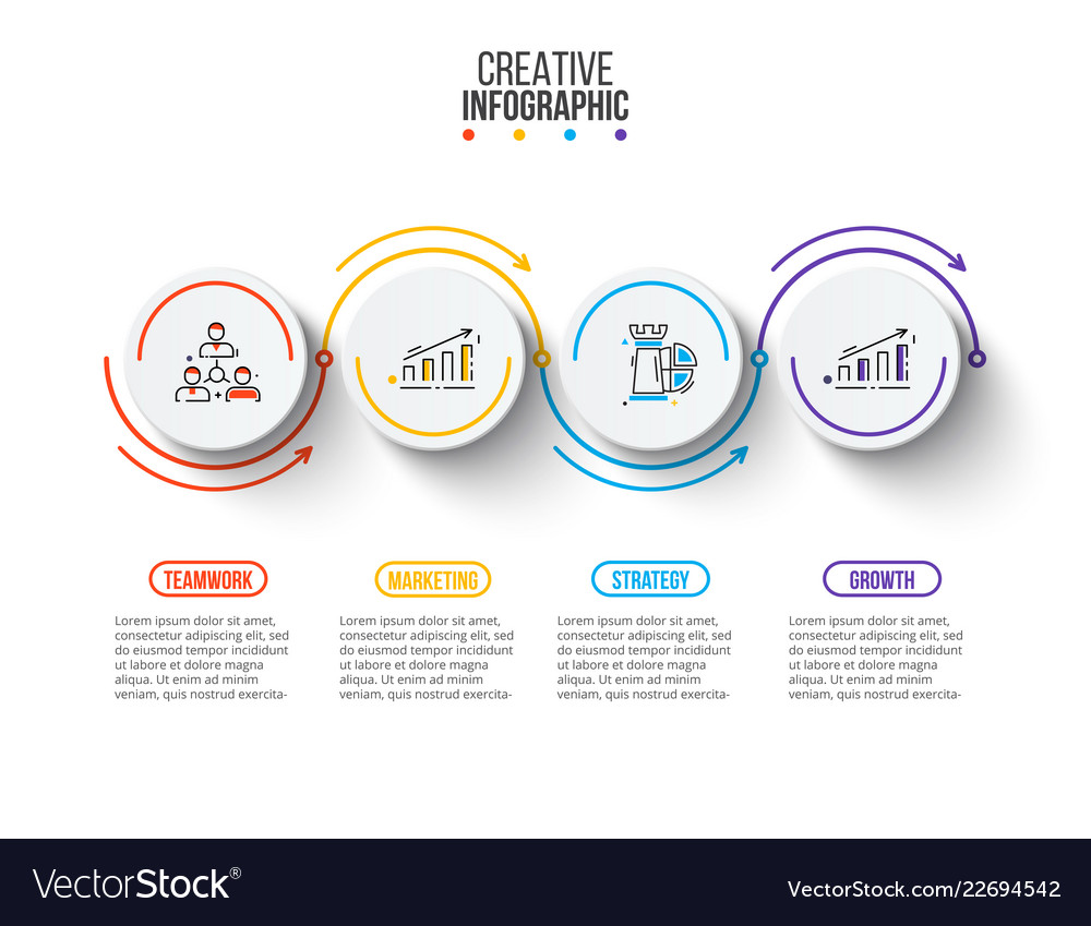 Thin line flat element with circles Royalty Free Vector Thin line flat element with circles Royalty Free Vector