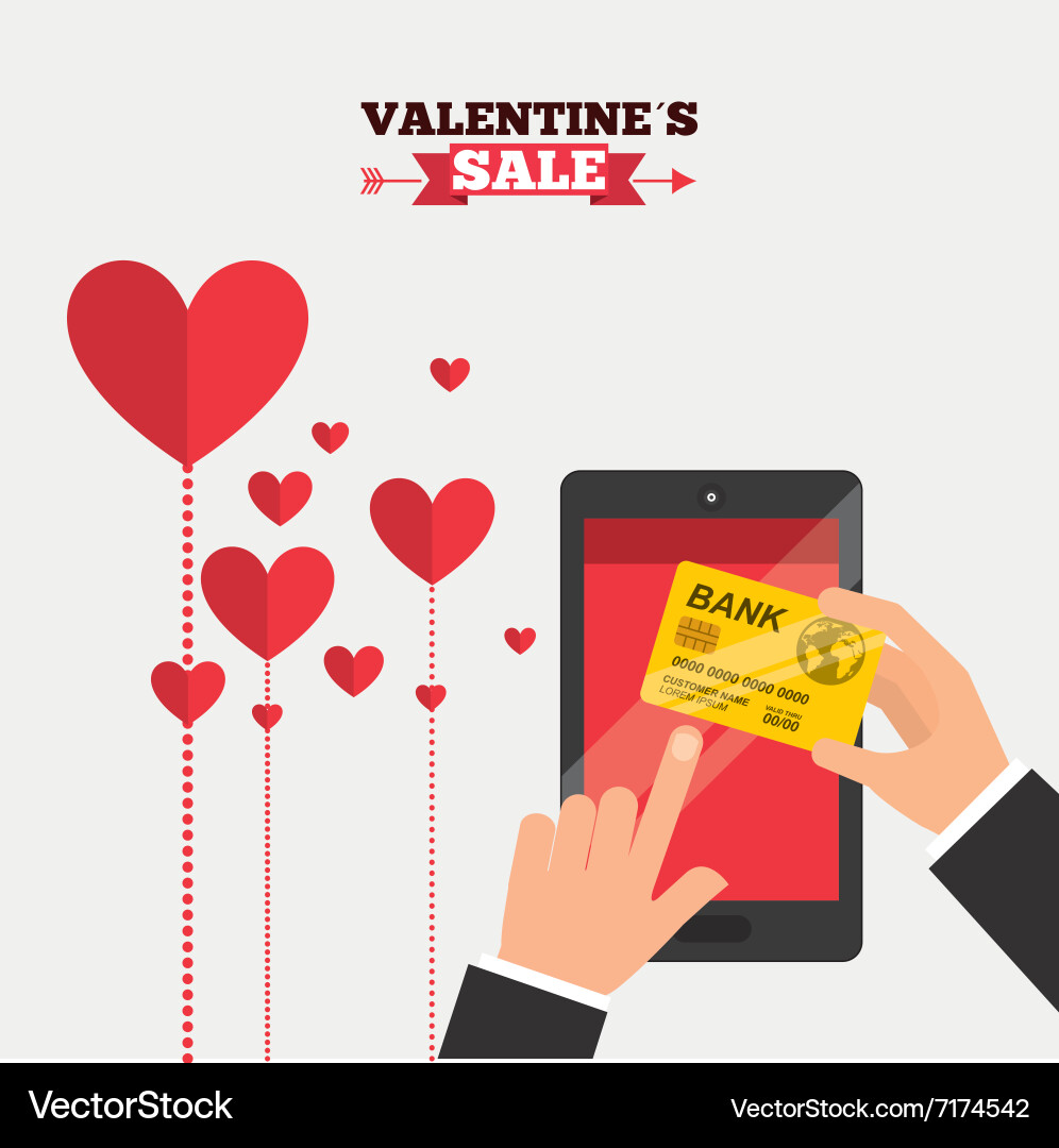 Valentines sale design Royalty Free Vector Image