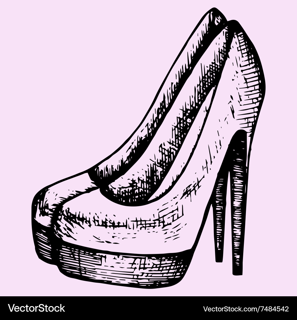 Womens high heels shoes Royalty Free Vector Image