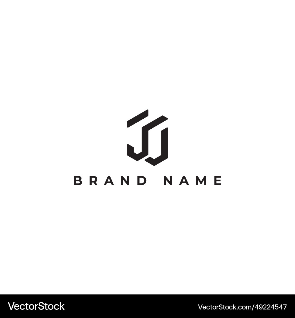 Abstract hexagon initial letter j or jj logo Vector Image