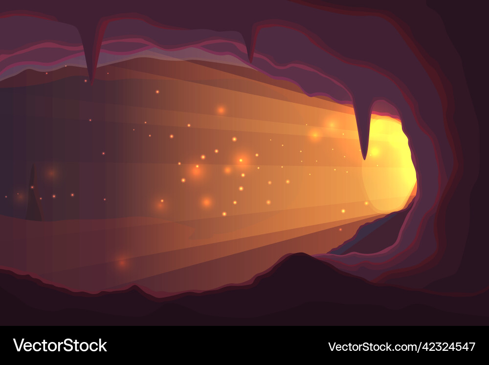 Cartoon empty magic cave in mountain or rock Vector Image