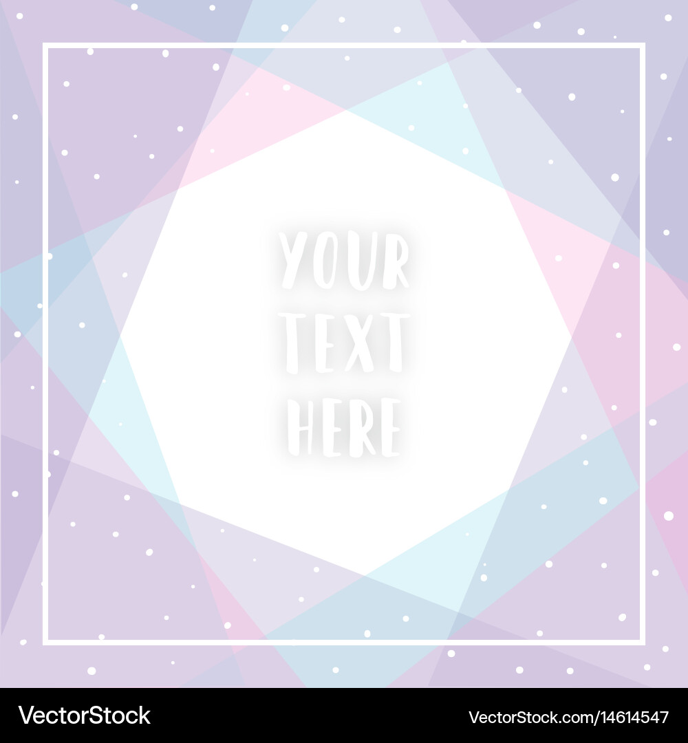 Cute blue pink violet greeting card template Vector Image