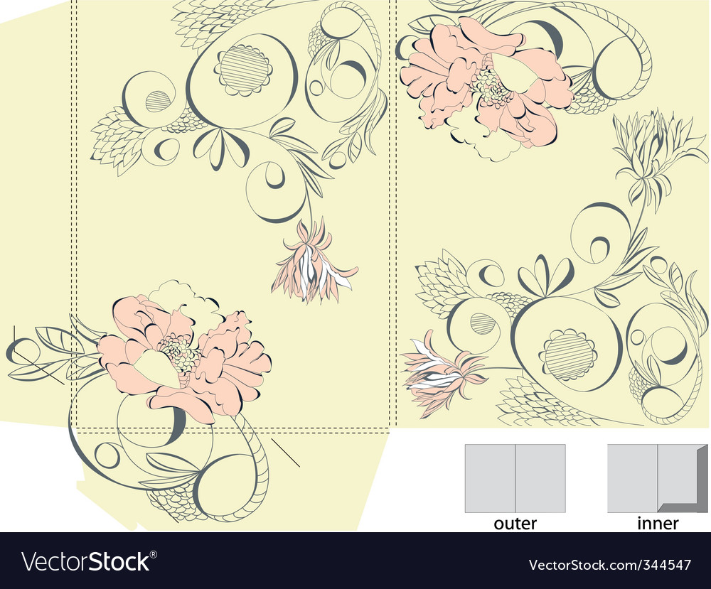 Decorative template for folder design Royalty Free Vector