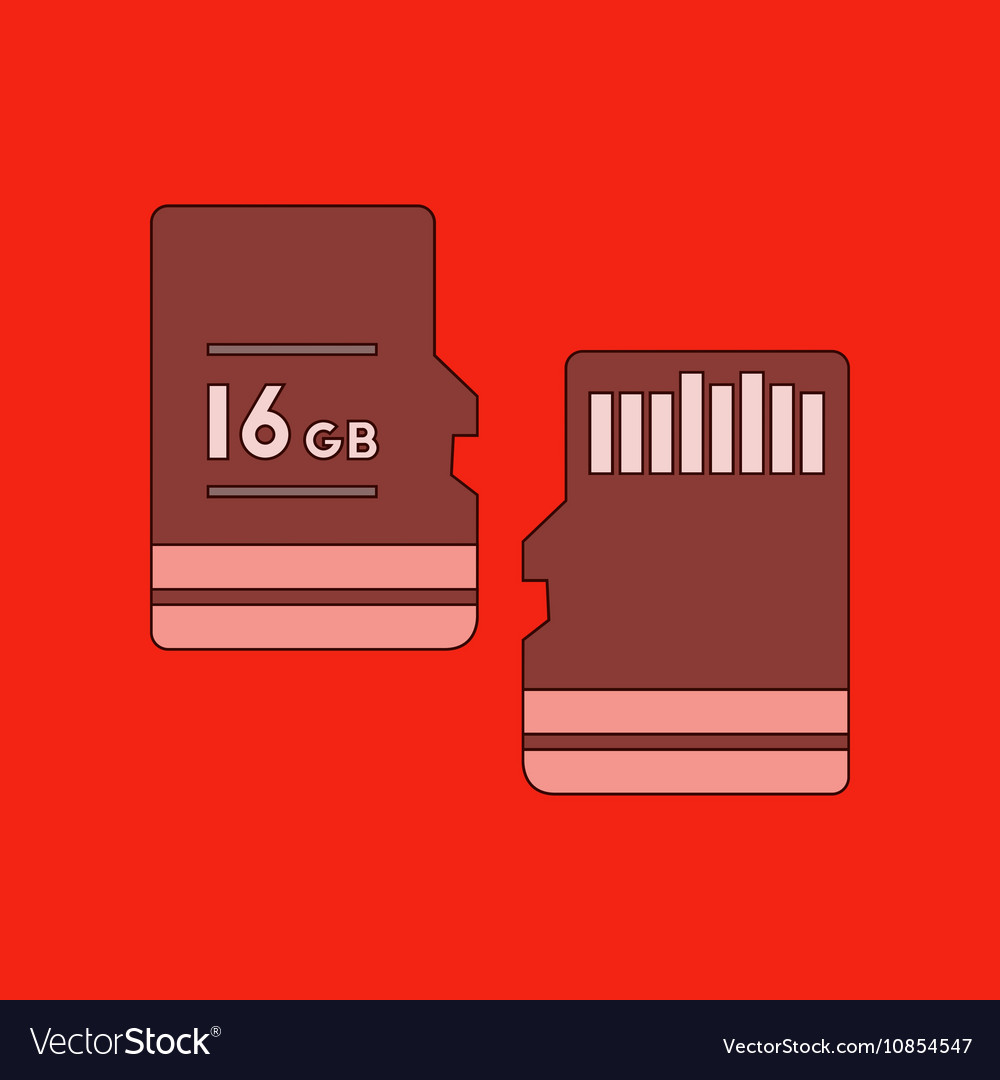Flat icon on background micro sd Royalty Free Vector Image