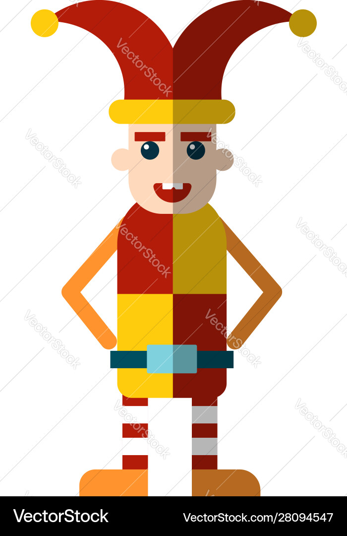 Flat icon royal jester fool in funny Royalty Free Vector