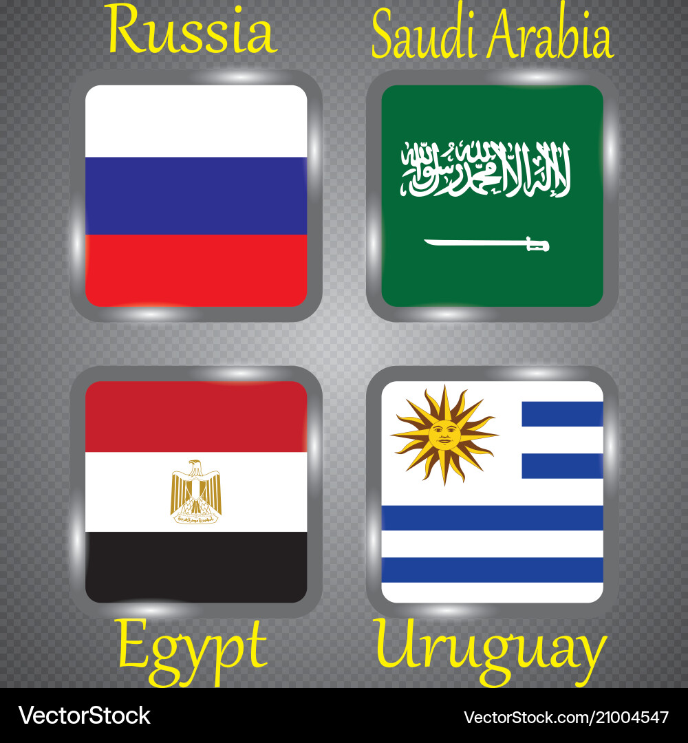 Football championship flags group a Royalty Free Vector