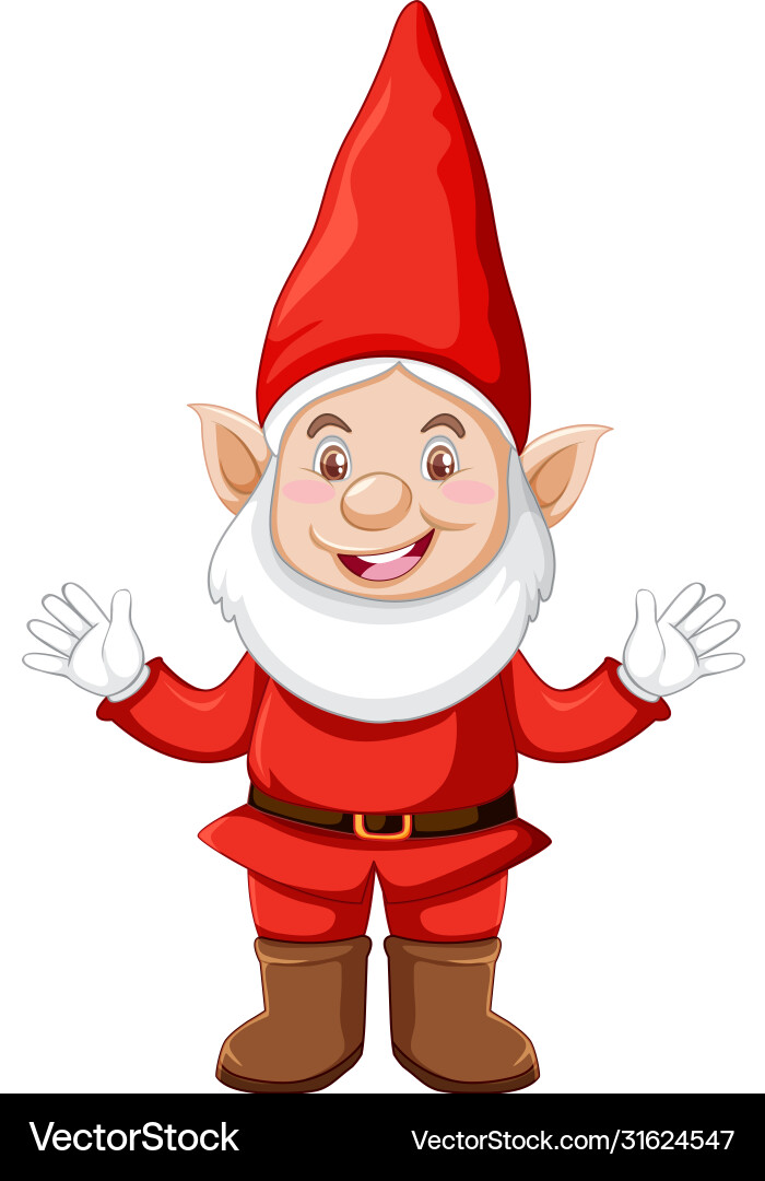 Gnom standing position with christmas clothes Vector Image