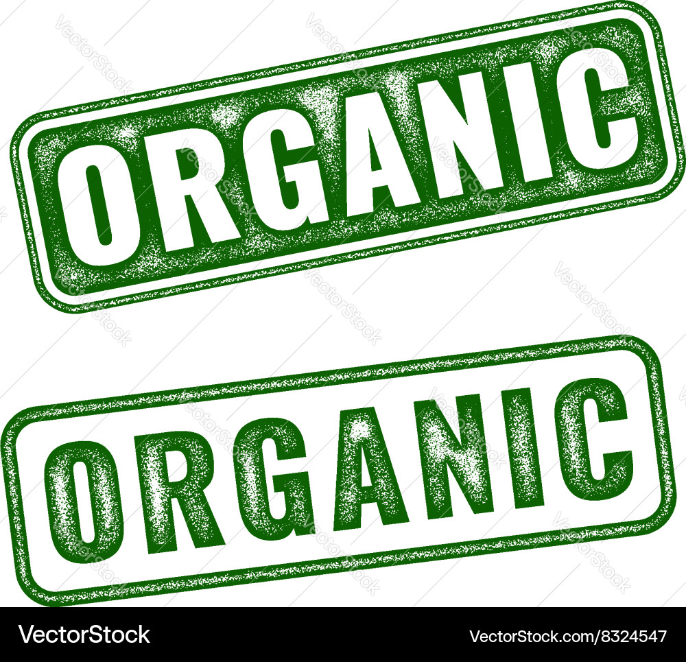 Green realistic Organic grunge rubber stamp Vector Image
