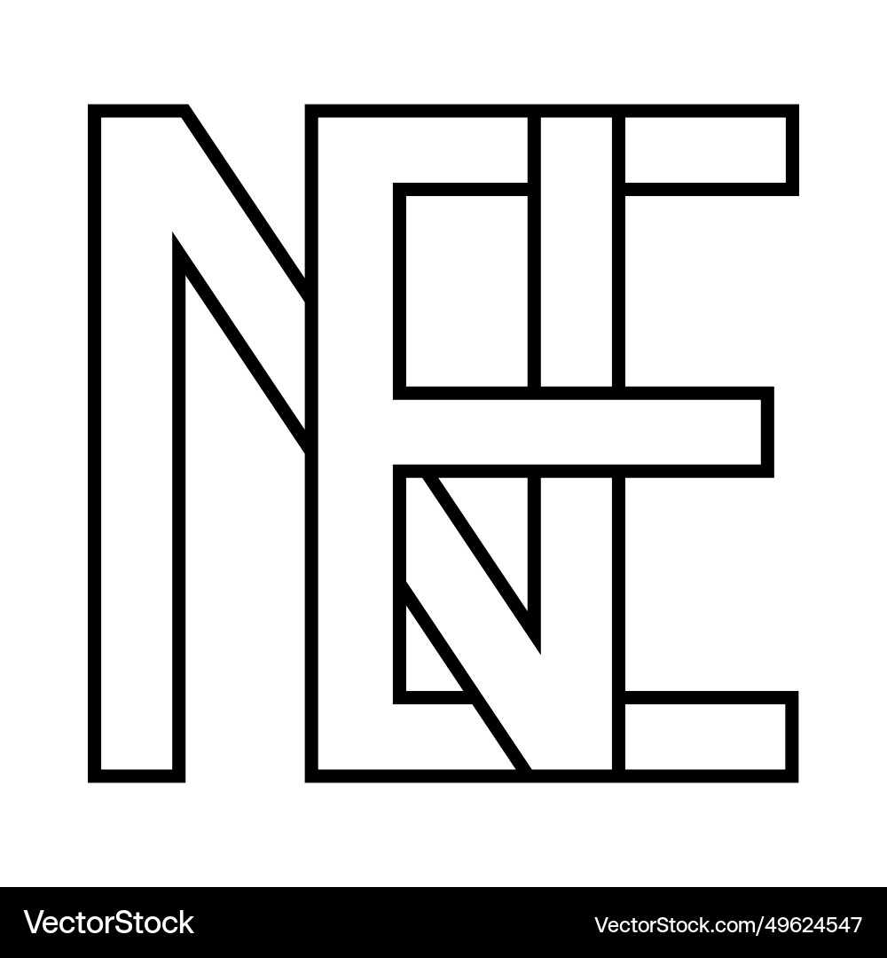 Logo sign ne en icon double letters logotype n e Vector Image