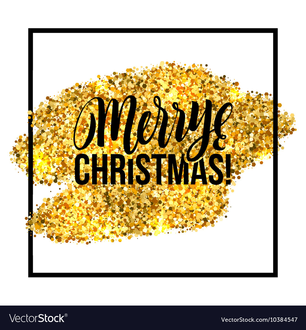 Merry christmas card gold sparkles Royalty Free Vector Image
