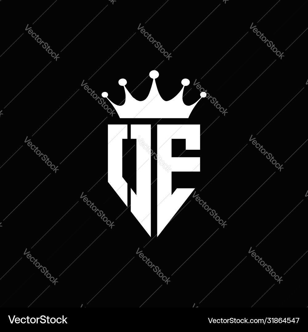 Oe logo monogram emblem style with crown shape Vector Image